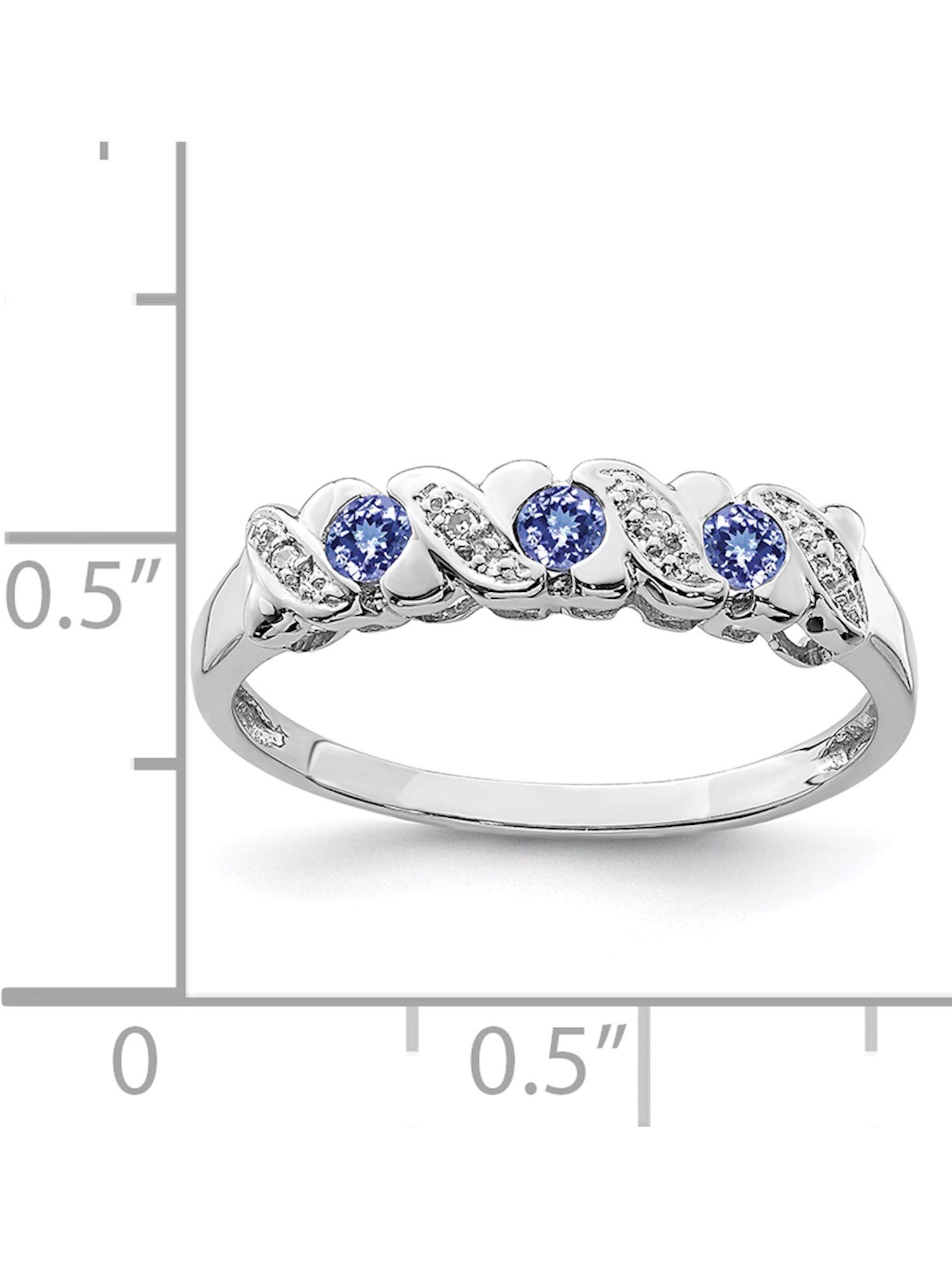 Sterling Silver Rhodium Tanzanite & Diam. Ring - Jewelry By Sweet Pea