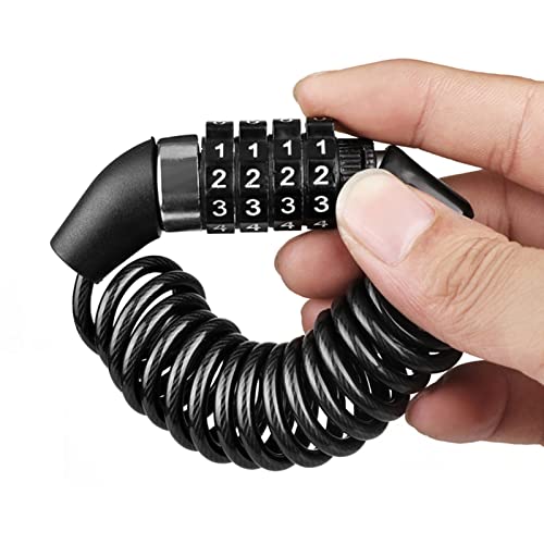 WskLinft Password Bicycle Locks Compact High Strength 4 Digital Re Settable Combination Cable Lock for Road Bike