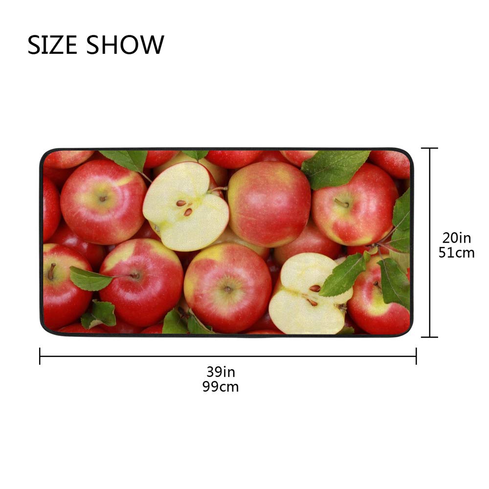 ZHIMI Kitchen Rug Floor Mat Anti Fatigue Runner Carpet Non-Slip Red Green Laundry Rug Home Decor Rectangle Entryway Long Mat 39 x 20 Inch