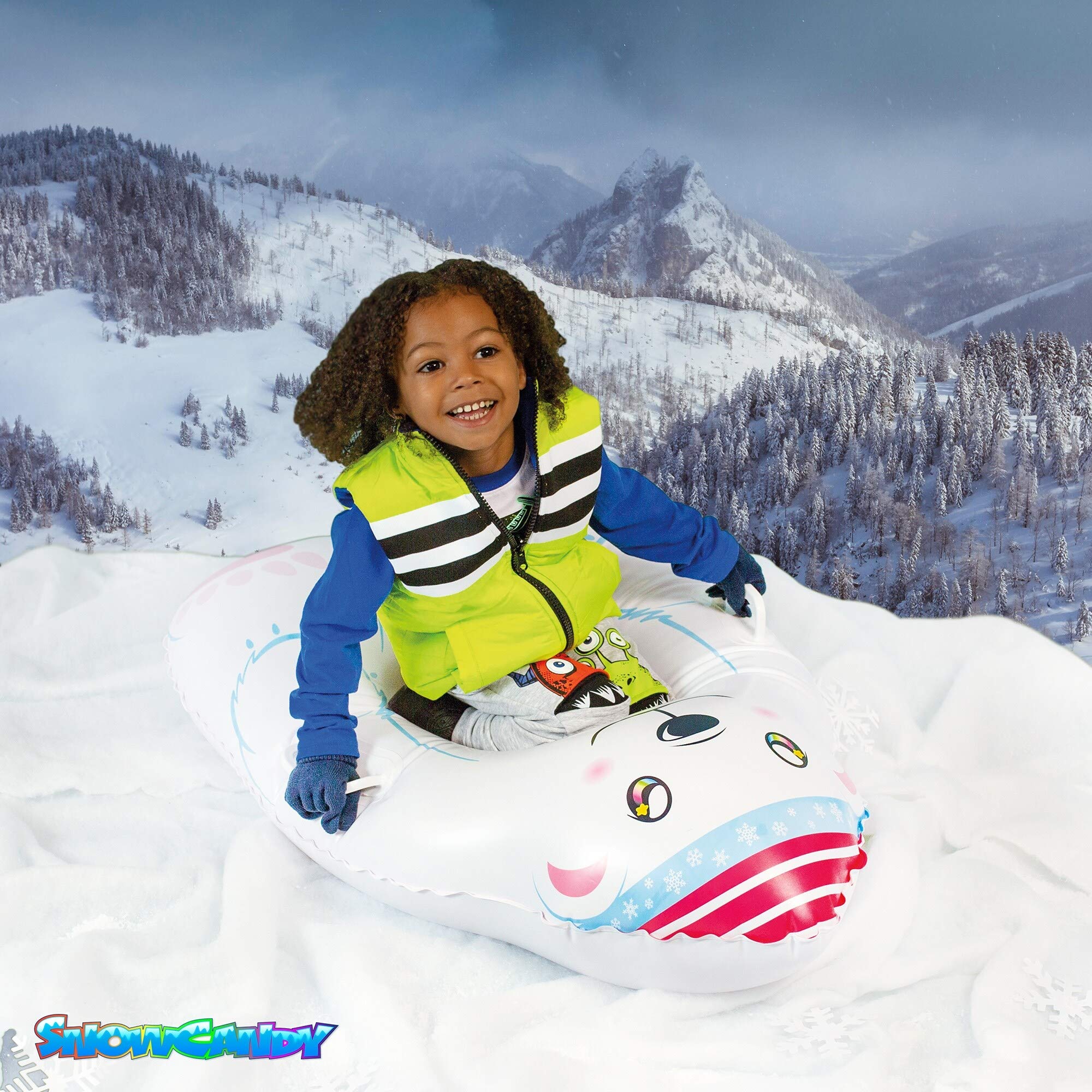 Snowcandy Polar Bear Snow Sled Large White Plastic