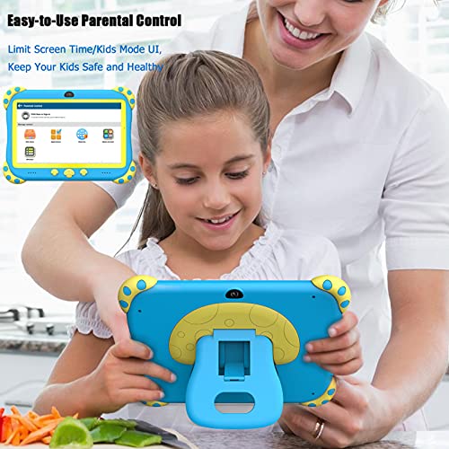 YINOCHE Toddler Tablet for Kids 7 inch Kids Tablet WiFi Kids Tablets 32G Android 10 Tablet for Toddlers Parental Control Children's Tablet with Kids Software Pre-Installed Kid-Proof Case (Blue)