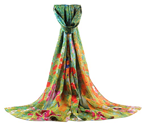 Umjetnost Women's Silk Feeling Scarf Long Satin Fashion Scarves Lightweight Shawls Wraps (SL24)