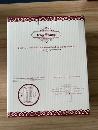 Rhytsing Gray Glass Battery Operated LED Candles with Remote, Flameless Candle Gift Set, Warm White Light - Include 6 Batteries