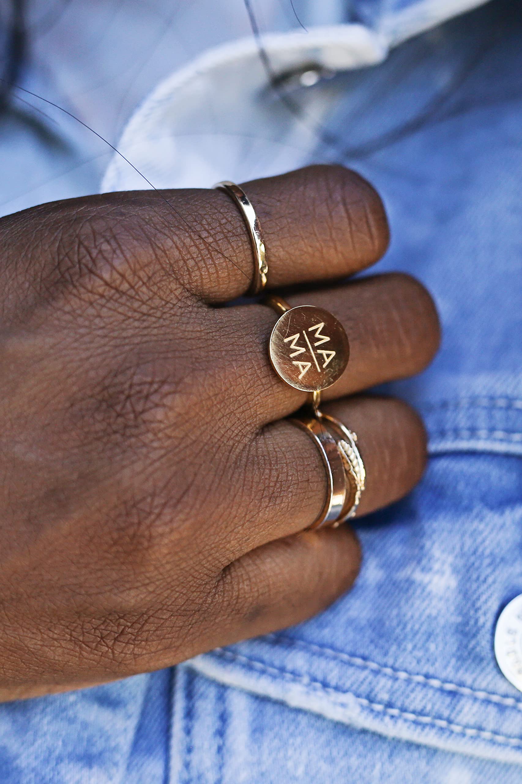 to: little arrows Mama Ring for Birthday, Mother's Day, Anniversary (Silver - Size 7)