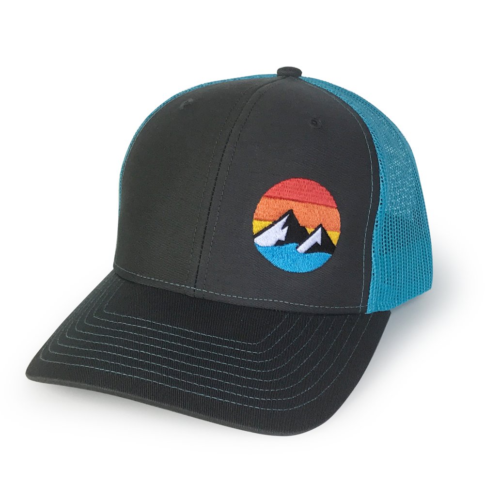WUE Trucker Hat - Explore The Outdoors - Snapback hats for men (Dark Heather/White)