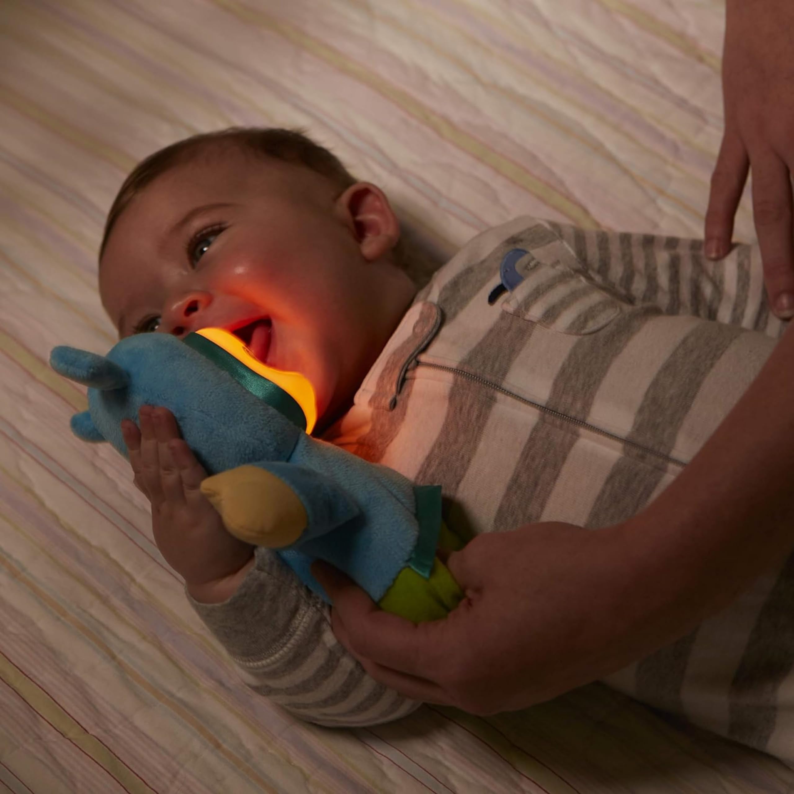 Playskool Blue Glo Worm Stuffed Lullaby Toy for Babies with Soothing Melodies