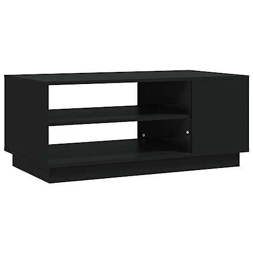 QJBSAVVA Coffee Table Black 40.2"x21.7"x16.9" Engineered Wood,Floor Standing Table Table for Living Room Cocktail Table Suitable for Meeting Rooms, Reception Rooms, Offices