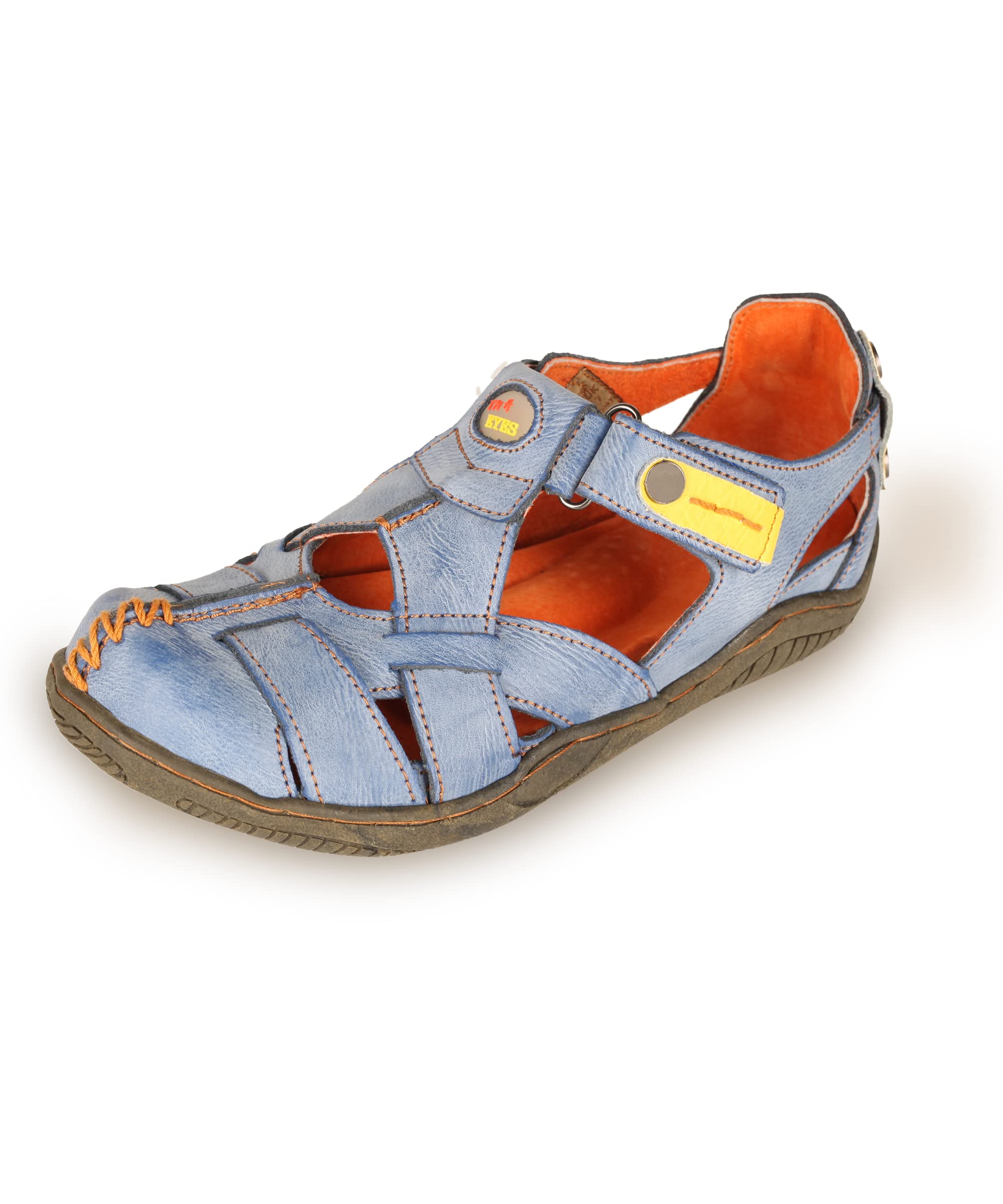 TMA EYES Women's Cross Leather and Hand Stitching Upper Casual Sandal for Outdoor