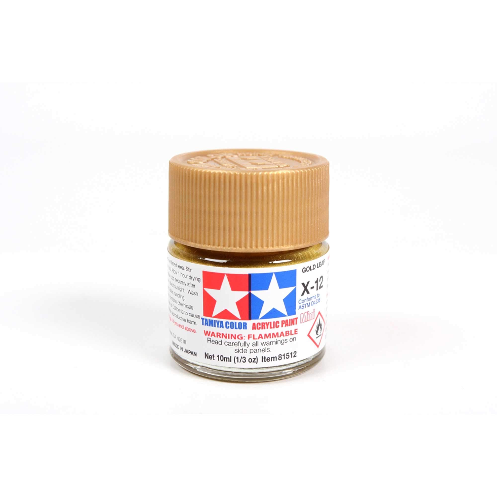 TAMIYA Acrylic Mini X12 Gold Leaf TAM81512 Plastics Paint Acrylic