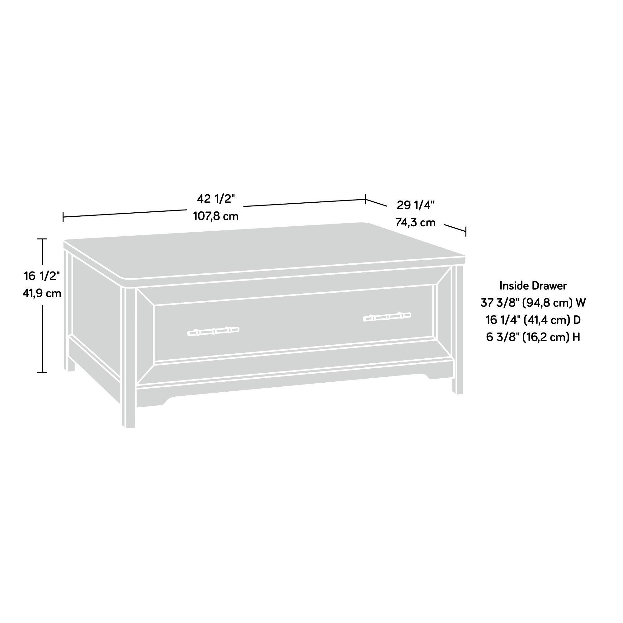 Sauder Coral Cape Coffee Table, L: 42.44" x W: 29.25" x H: 16.50", Sindoori Mango Finish