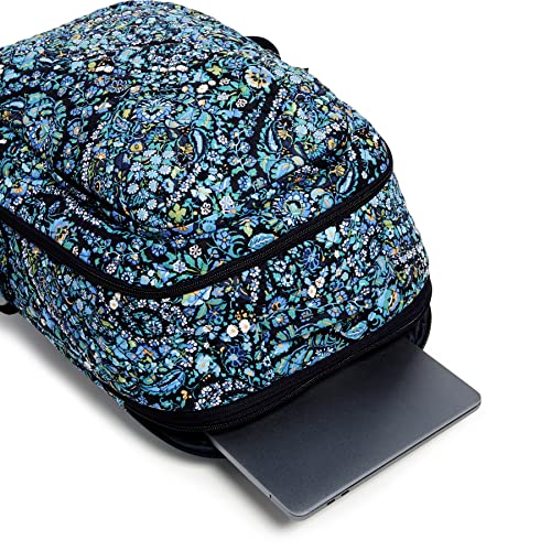 Vera Bradley Women's Cotton Large Travel Backpack Travel Bag, Dreamer Paisley - Recycled Cotton, One Size