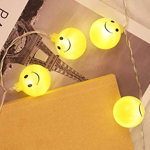 Sucastle WDWL Outdoor Light String, Smiley Face Light Decorative Light String, for Garden, Terrace, Garden, Home Decorative Lights (Size : 2M 10LED)