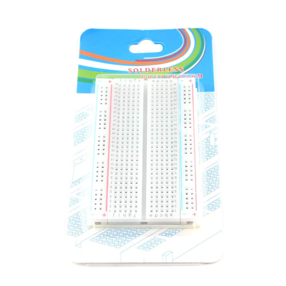 SaharaMicro Breadboard Solderless Prototype PCB Board (3 pcs) – 400 Pin Tie Points with 2 Power Rails and Double Sided Tape for Raspberry Pi and Arduino DIY Kit - 3Pcs