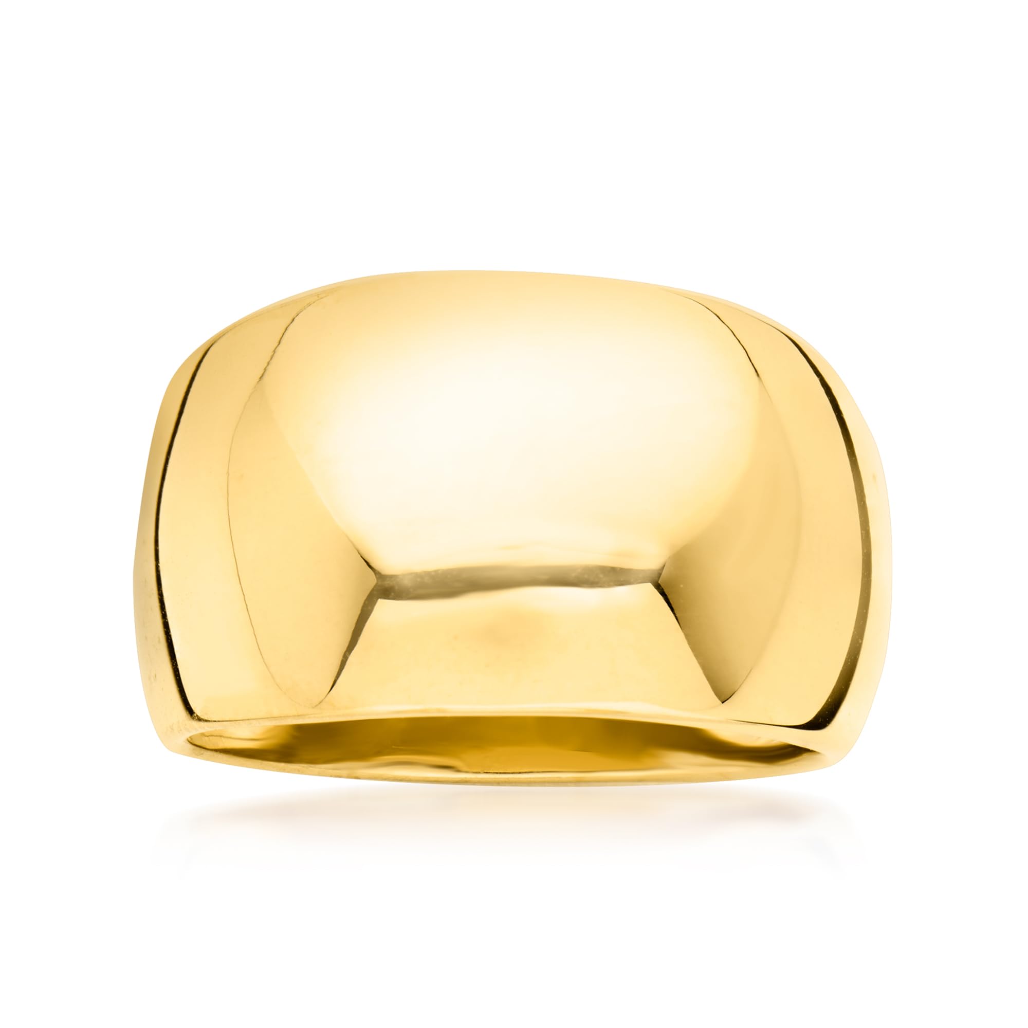Ross-Simons Italian 18kt Gold Over Sterling Dome Ring. Size 9