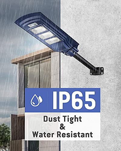 Solar LED Street Light, 6000LM Outdoor Solar Powered Street Lights Dusk to Dawn, 6500K Motion Sensor Street Light for Wall Mounted or Pole Mounted, BILLSTARS