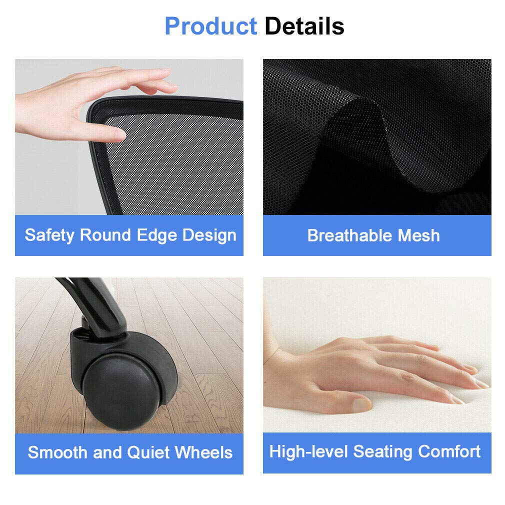 SuccessfulHome Ergonomic Office Chair, Home Office Desk Chair, Mesh Computer Chair with Lumbar Support, Ergonomic Desk Chair, Computer Chair, Computer Chair with Lumbar Support (Black)