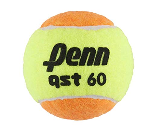 Penn QST 60 Tennis Balls - Youth Felt Orange Dot Tennis Balls for Beginners - 3 Ball Polybag