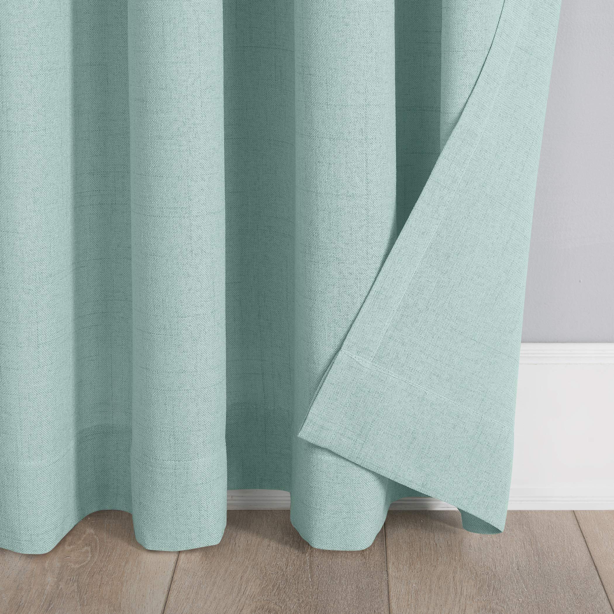 Scott Living Dari Heathered Texture Semi-Sheer Grommet Curtain Panel, 50" x 84", Teal