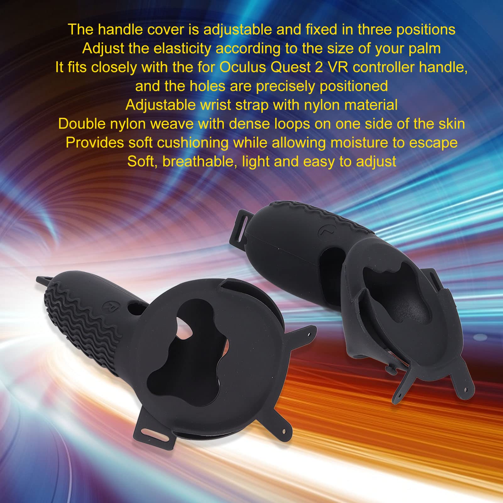 Touch Controller Grip Cover, VR Controller Handle Silicone Case Wrist Knuckle Strap Controllers Precise Hole Position Palmprint Design Protective for Home