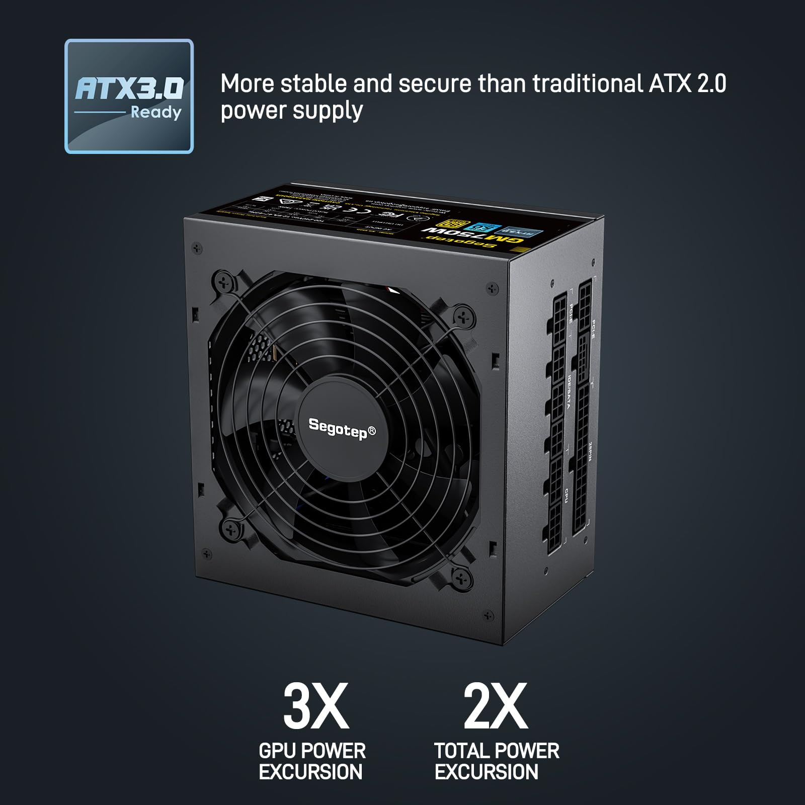 Segotep 700W Gaming Power Supply 80 Plus Gold Certified PSU with Silent 120mm Fan