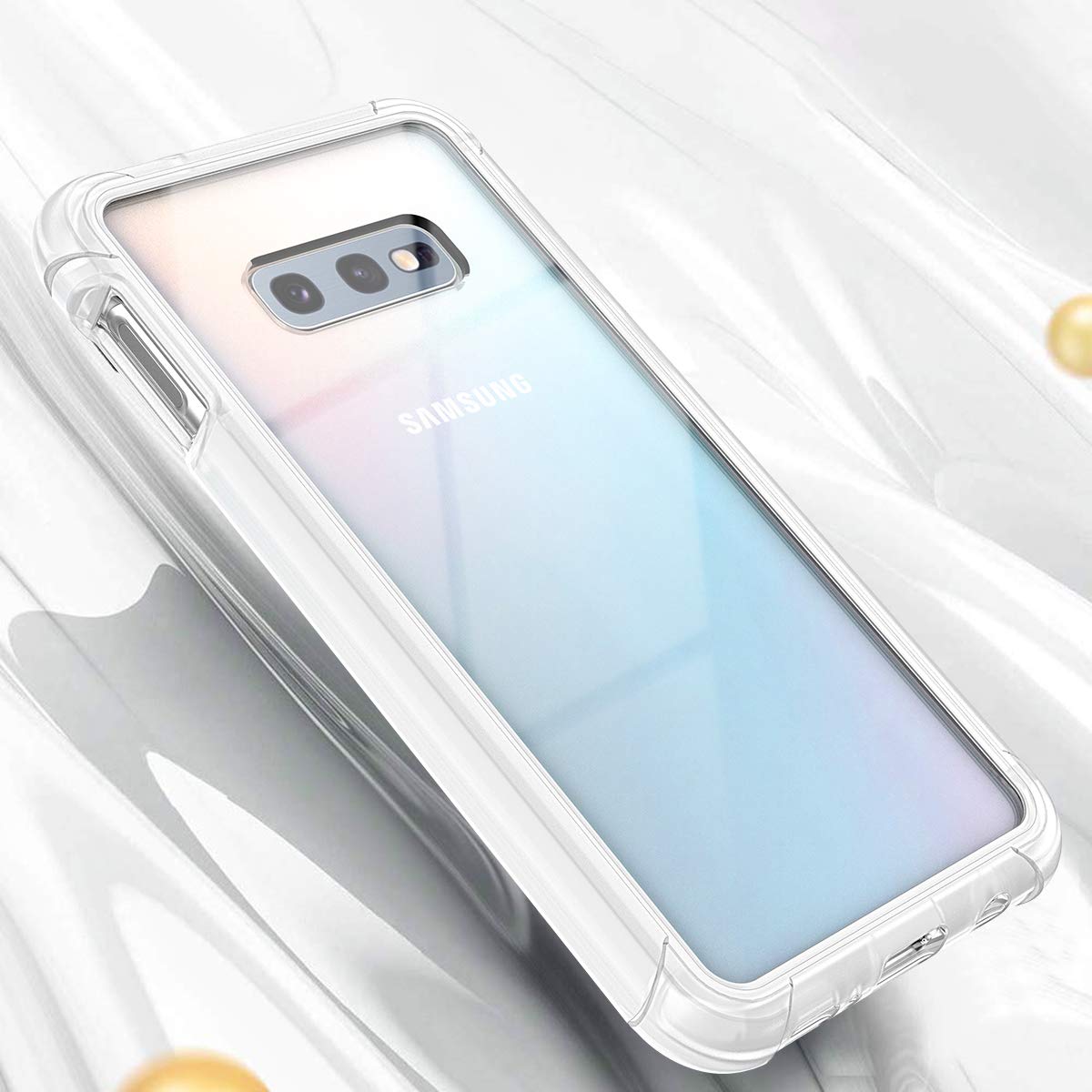SURITCH Clear Case for Samsung Galaxy S10e,【Built in Screen Protector】【Support Wireless Charging】 Hybrid Protection Hard Shell+Soft TPU Bumper Rugged Case Shockproof for Samsung S10e 5.8"(Clear)
