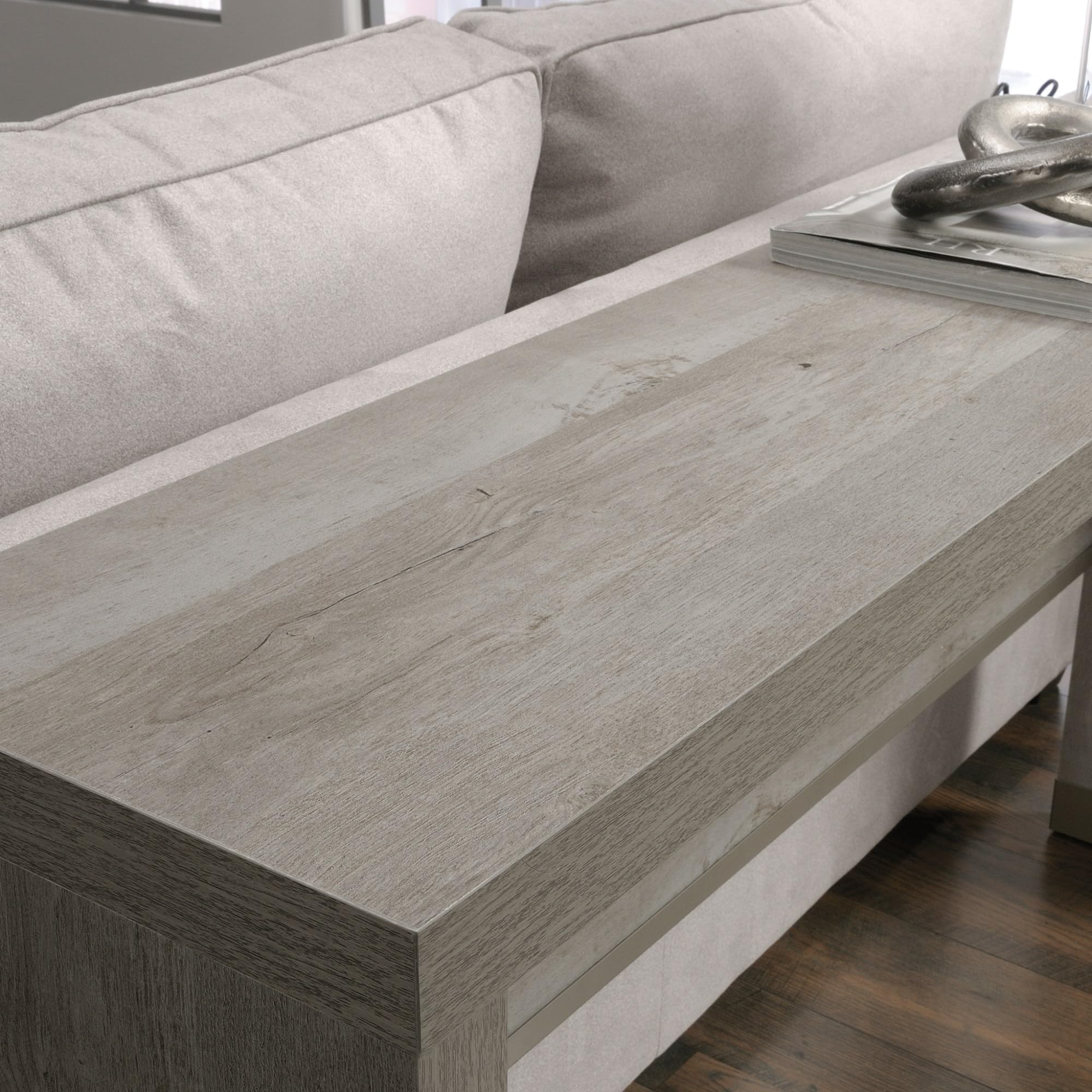 Sauder Manhattan Gate Sofa Table, L: 60.0" x W: 12.48" x H: 31.81", Mystic Oak finish