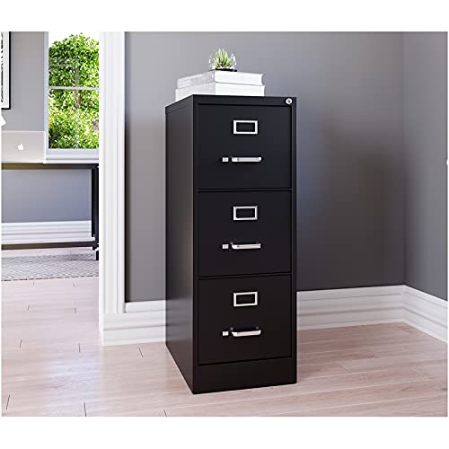 UrbanPro 22-in Deep 3 Drawer - Letter Width - Vertical Metal File Cabinet - Black - Commercial Grade - Fully Assembled