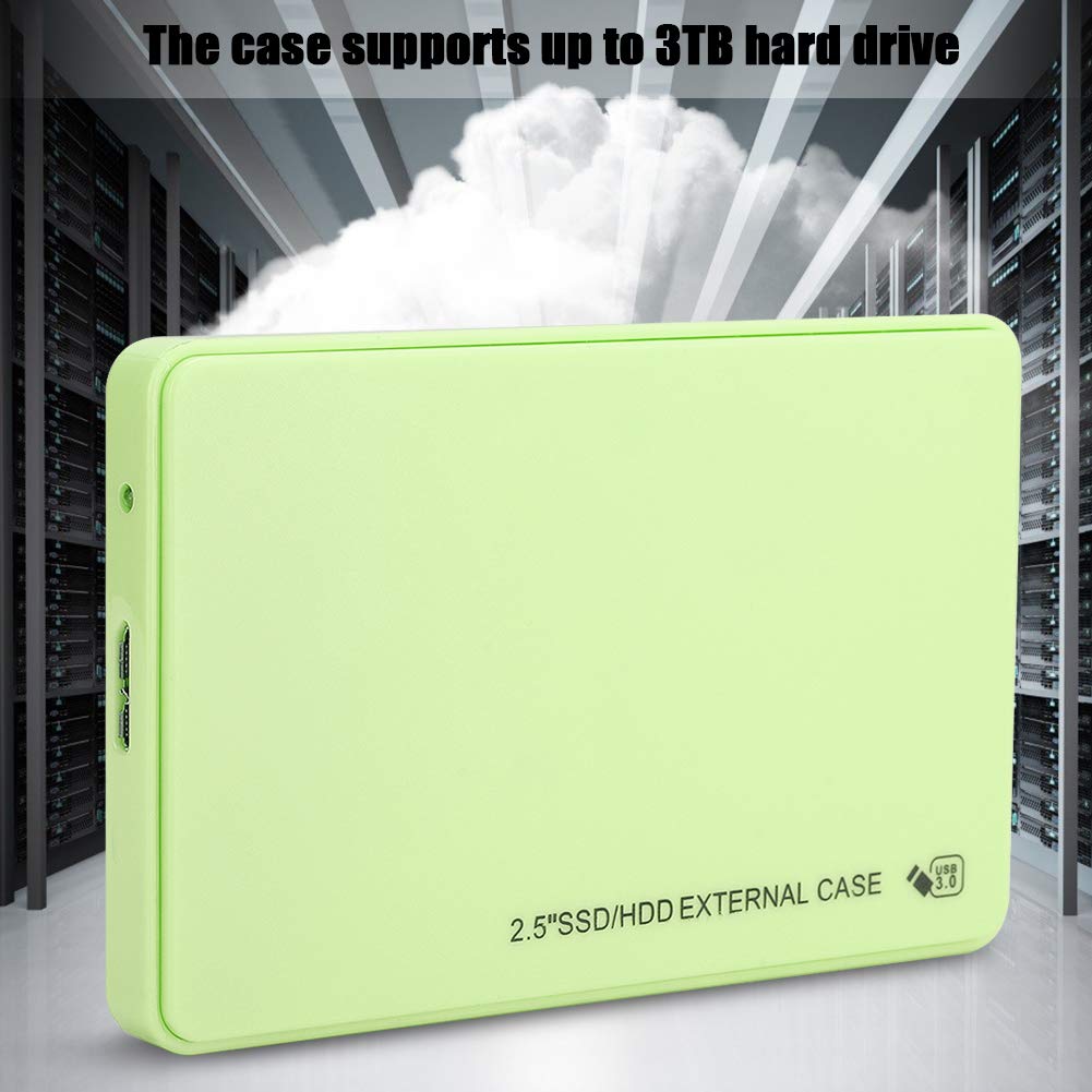 Sugoyi High-Speed USB 3.0 Interface Hard Drive External Case, HDD Box, ABS Material 5GB/ps Ultra-Thin for WINDOWS7/XP/Vista 2.5-Inch Hard Drives(Green)