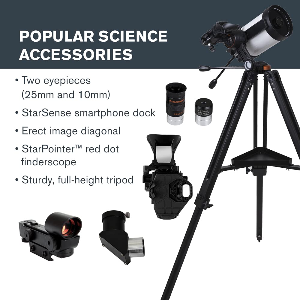 Popular Science StarSense Explorer DX 5” Smartphone App-Enabled Telescope - Works with StarSense App to Help You Find Stars, Planets & More - Schmidt-Cassegrain Telescope - iPhone/Android Compatible