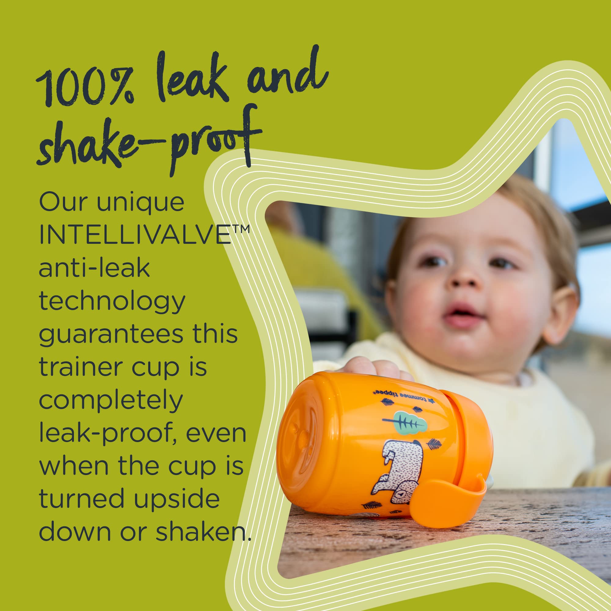 Tommee Tippee Superstar Trainer Sippy Cup for Toddlers, INTELLIVALVE Leak-Proof & Shake-Proof (10oz, 6+ Months, 2 Count), Blue