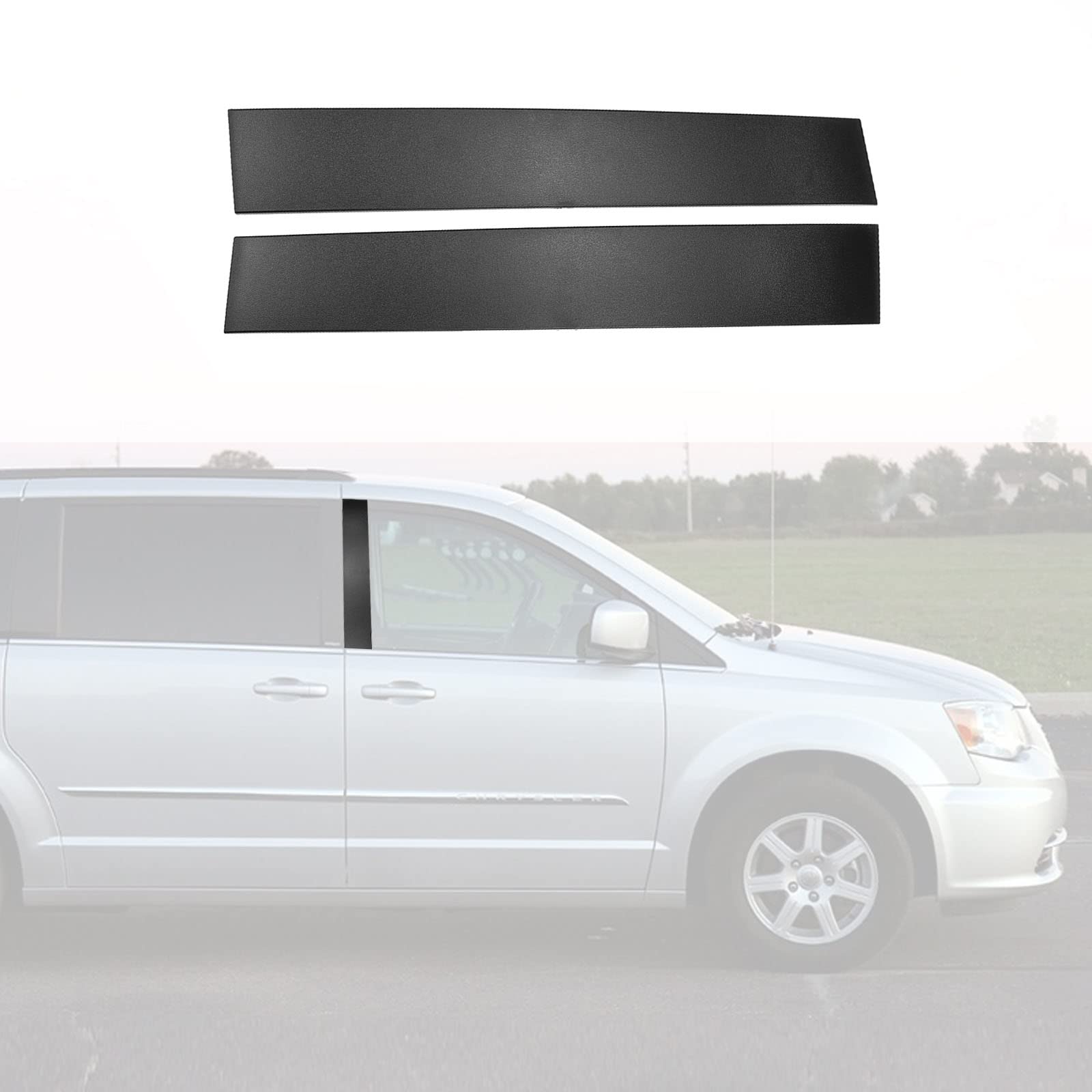 USTAR Black B Pillar Trim Molding Fit for Chrysler Town Country 2008-2016 Dodge Grand Caravan 2008-2020 926-446 5020664AD 5020664AC 926-445 Left Right Pair