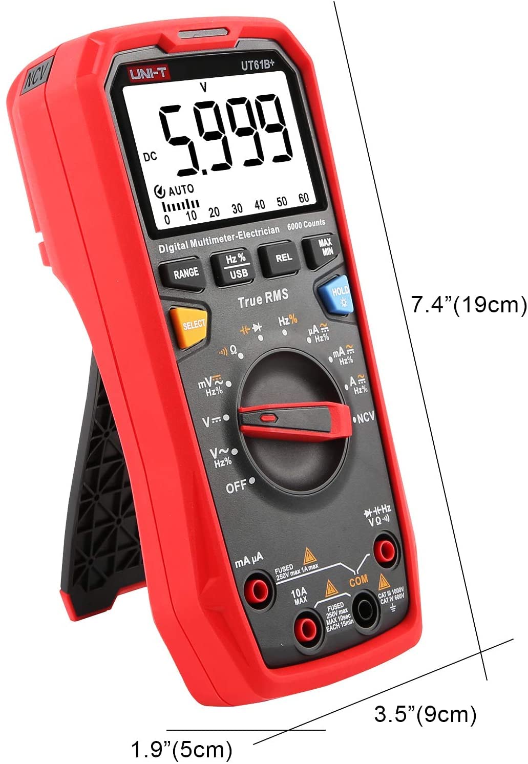UNI-T UT61B+ 6000 Counts Digital Multimeter AC DC Voltage Current Tester True RMS Resistance Capacitance Meter High-Frequency Response Measurement Can accurately Measure Changes in weak Signals
