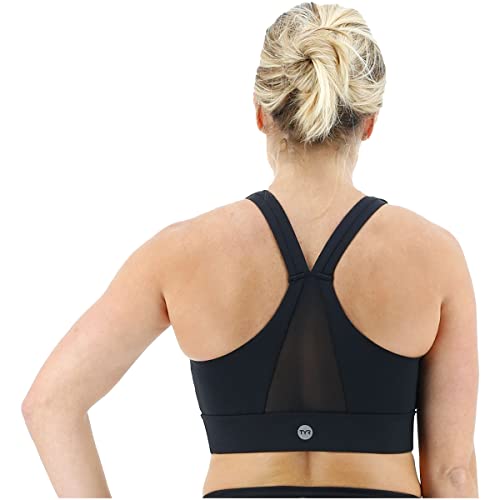 TYR Women's Standard Amira Bra Top for Swimming, Yoga, Fitness, and Workout, Black, Medium