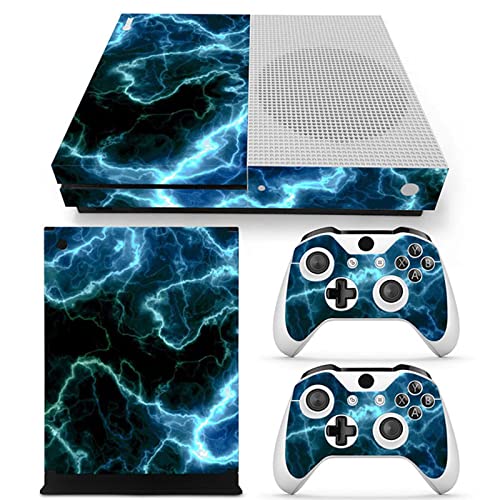 UANDM Xbox One S Slim Console Remote Controllers Skin Set Vinyl Skin Decals Sticker Cover for Xbox One Slim (XB1 S) Console-Night Lightning