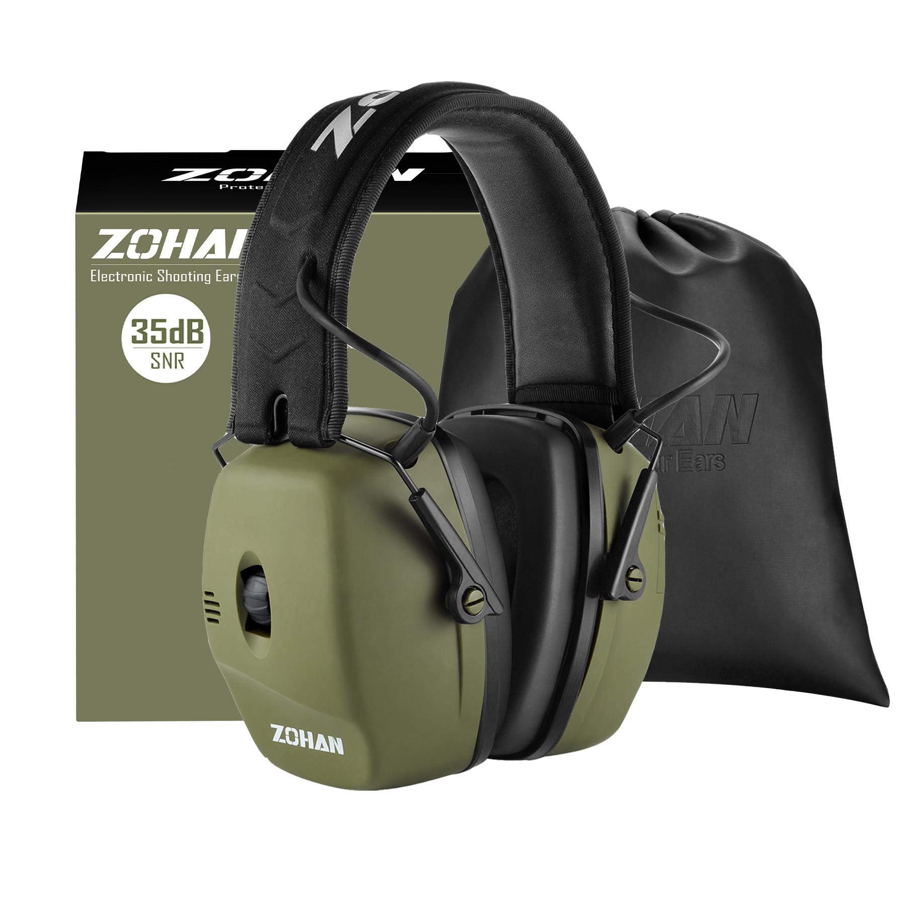 ZOHAN EM056 Electronic Shooting Ear Protection Earmuff, Hearing Protection Noise Reduction Highest NRR 30dB with Sound Amplification for Gun Range, Hunting
