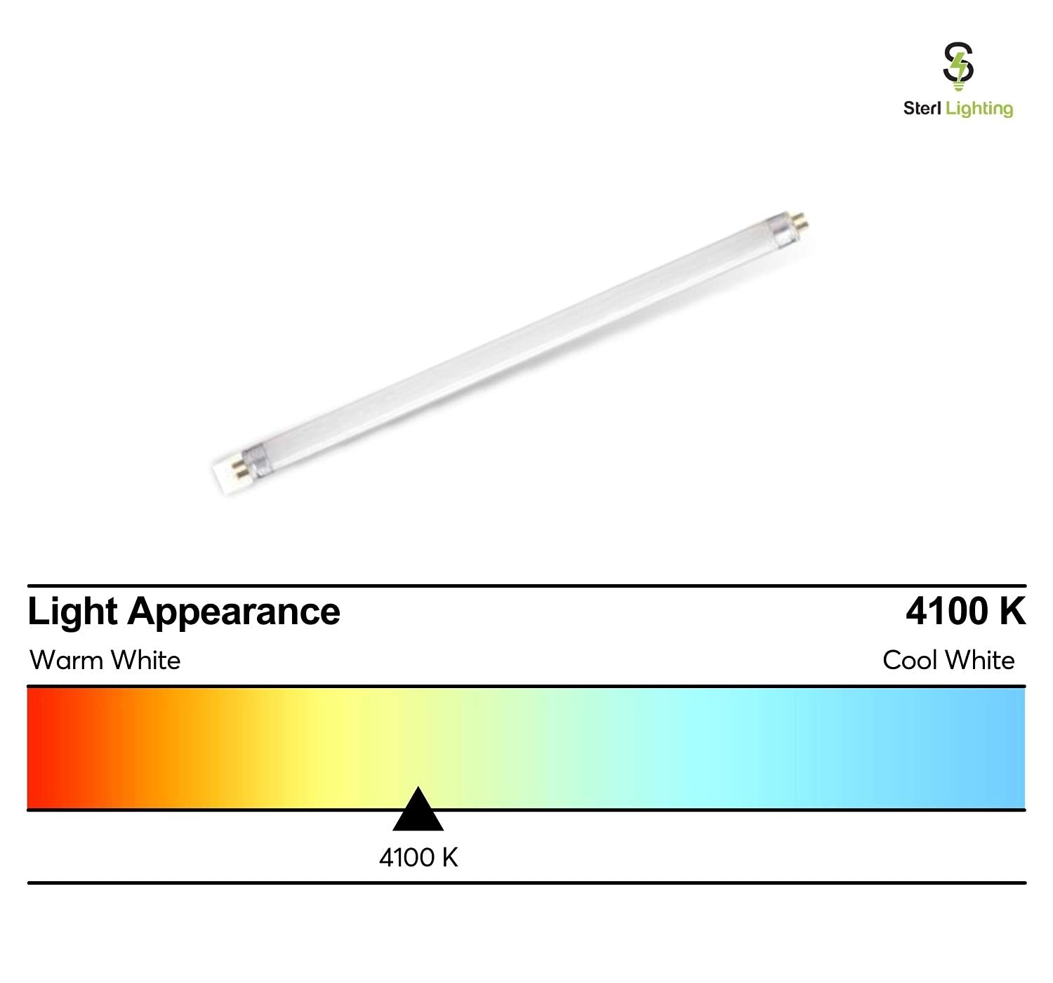 Pack of 6 F6T5/CW 6-Watt T5Linear Fluorescent Light Bulbs, 4100K Cool White