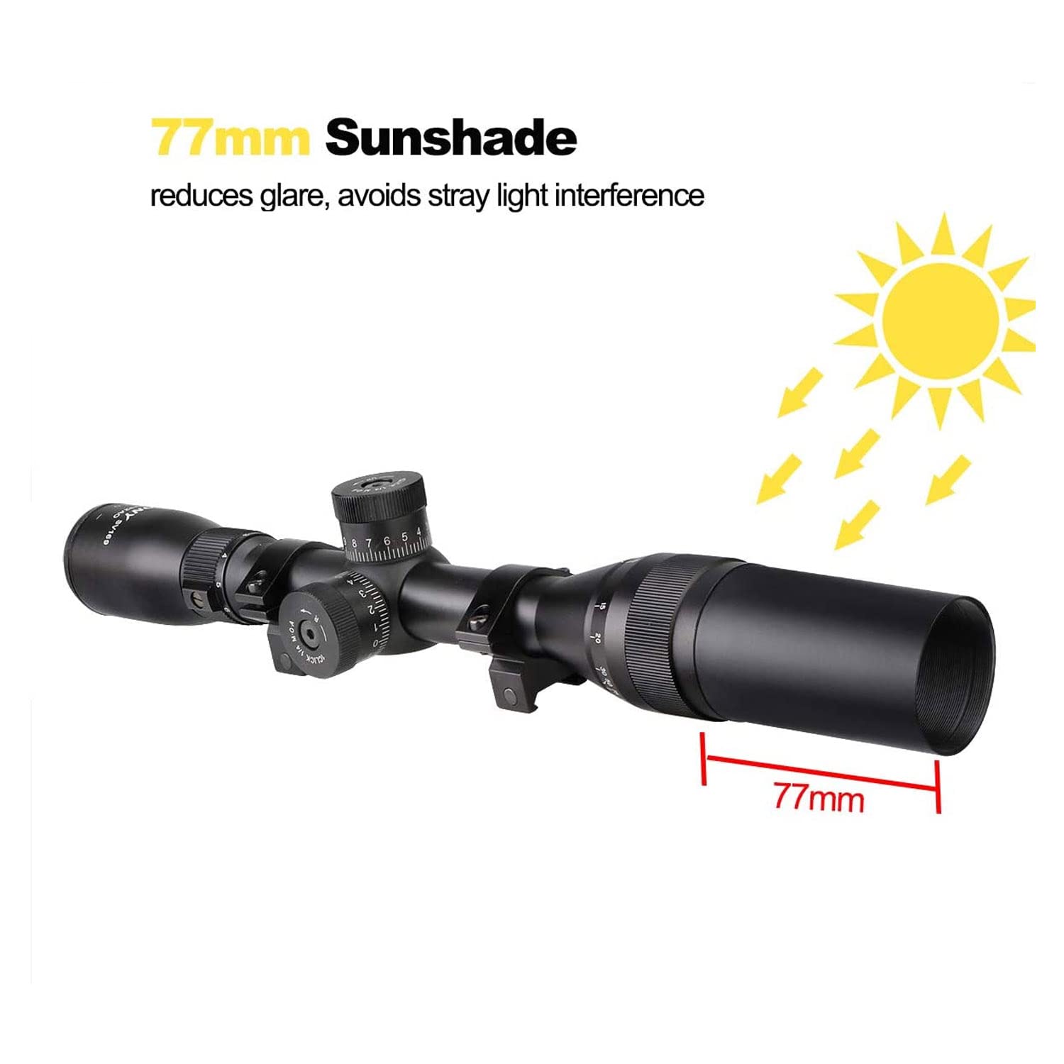 SVBONY SV169 Rifle Scope 3-9x32 AO, Hunting Rifle Scope, Mil Dot Reticle, Spring Loaded Instant Zero Resets Turrets, 7mm Sunshade, IPX6 Waterproof, Shockproof, 20mm Rail Mount for Picatinny Rail