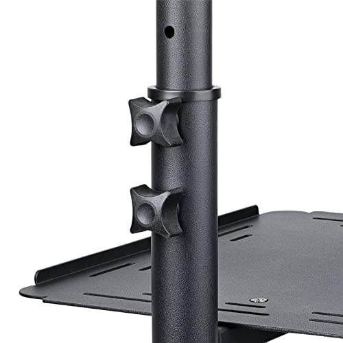 StarTech.com Mobile Projector and Laptop Stand/Cart - Heavy Duty Portable Projector Stand (2 Shelves, hold 22lb/10kg each) - Height Adjustable Rolling Presentation Cart w/Lockable Wheels (ADJPROJCART)