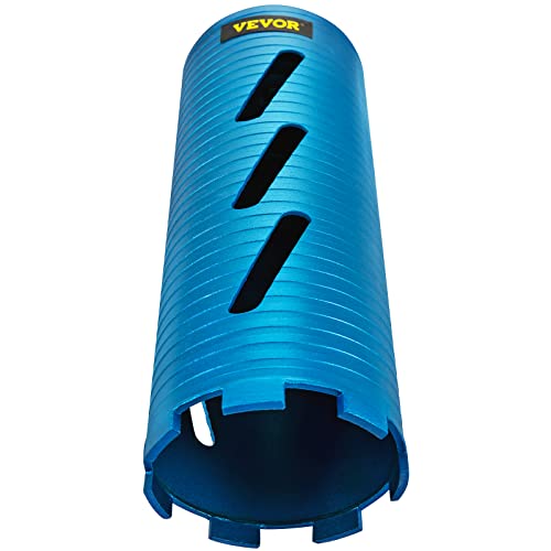 VEVOR Core Drill Bit, 4" /101.6 mm Diameter 5/8"-11 Shank Arbor with a Pilot Bit & 4.5" Blade, 9.5" /241.3mm Depth Diamond Dry Coring Bore Tool, Masonry Hole Saw Bits for Hard Concrete Brick and Block