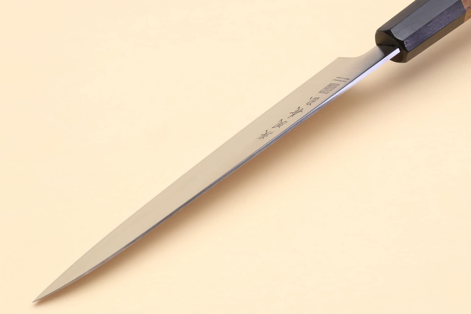 Yoshihiro Inox Stain-resistant Aus-8 Steel Ice Hardened Petty Utility knife Shitan Handle 6" (150mm)