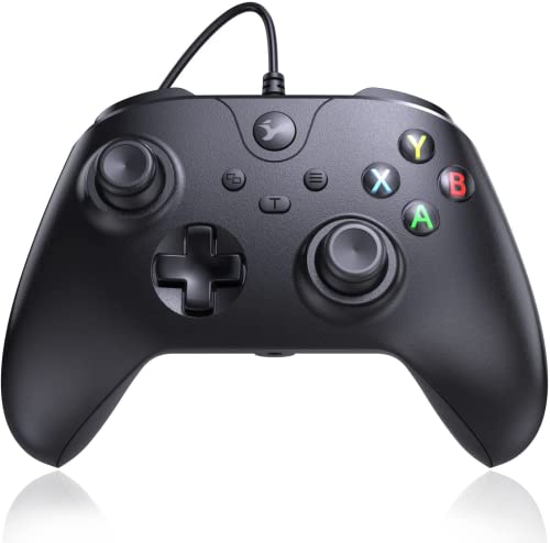 YCCTEAM Wired Controller and Controller Charger for Xbox One,Wired Game Controller with Turbo Function & Audio Jack,Dual Vibration,Charging Station for Xbox One with 2pcs 1200mAh Rechargeable Battery
