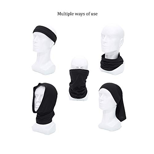 Sun UV Protection Summer Face Mask Breathable Sun Protection Neck Gaiter for Fishing Hiking Camping Outdoors Versatile Head wrap (2 Pack) Black