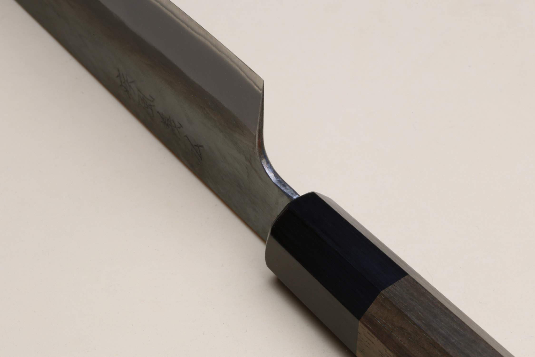 Yoshihiro Kurouchi Black-Forged Blue Steel Stainless Clad Gyuto Chefs Knife Ebony Handle (8.25'' (210mm) & No Saya)
