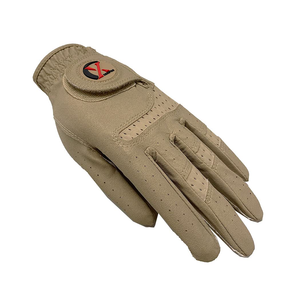XEIRPRO Premium 4 Pack All Weather Golf Gloves for Women Worn On Left Hand for Right Handed Golfer- Comfort and Secure Fit Ultra Grip Leather Soft Flexibility (Medium, Beige)