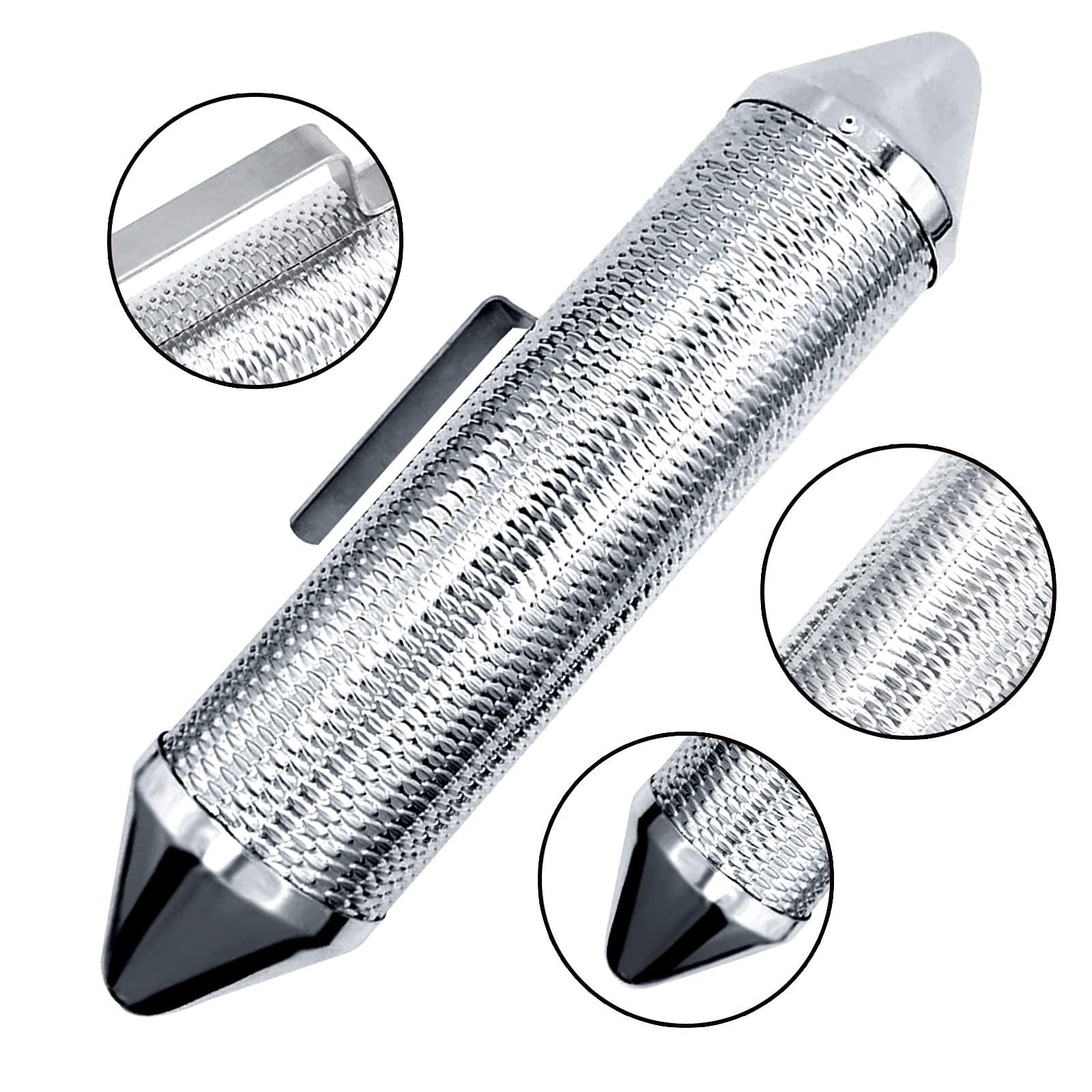 VACHAN Guiro Instrument,15.7''3.3'' Stainless Steel Latin Percussion Instrument with Scraper,Metal Guiro Shaker Musical Instruments for Band Accompaniment,Training Tool