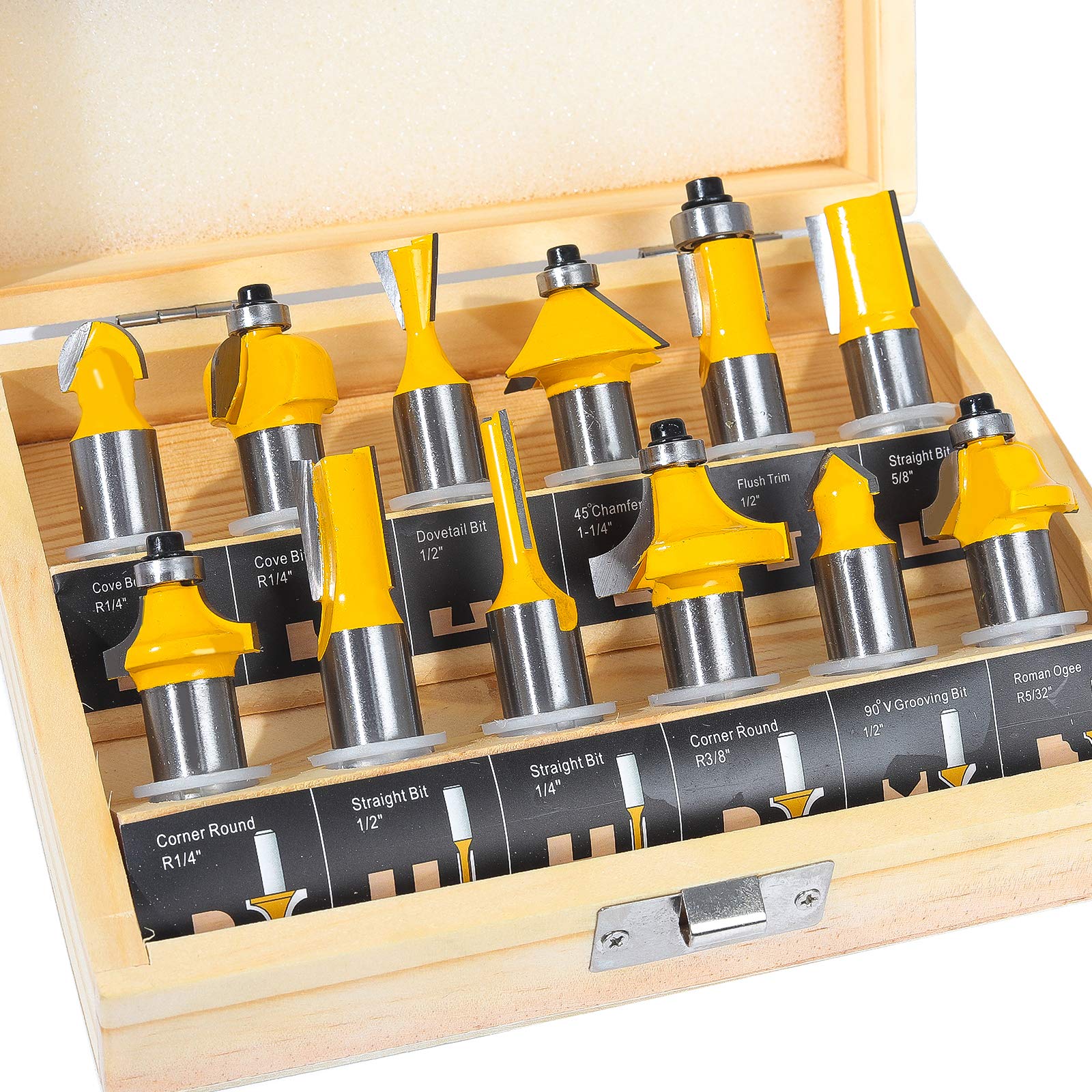 TOOLDO Router Bit Set 24 Pieces, 24A (24 pcs Model A), 1/4 inch Shank, Professional Router Bit Kit for DIY, Woodworking Project, High Grade