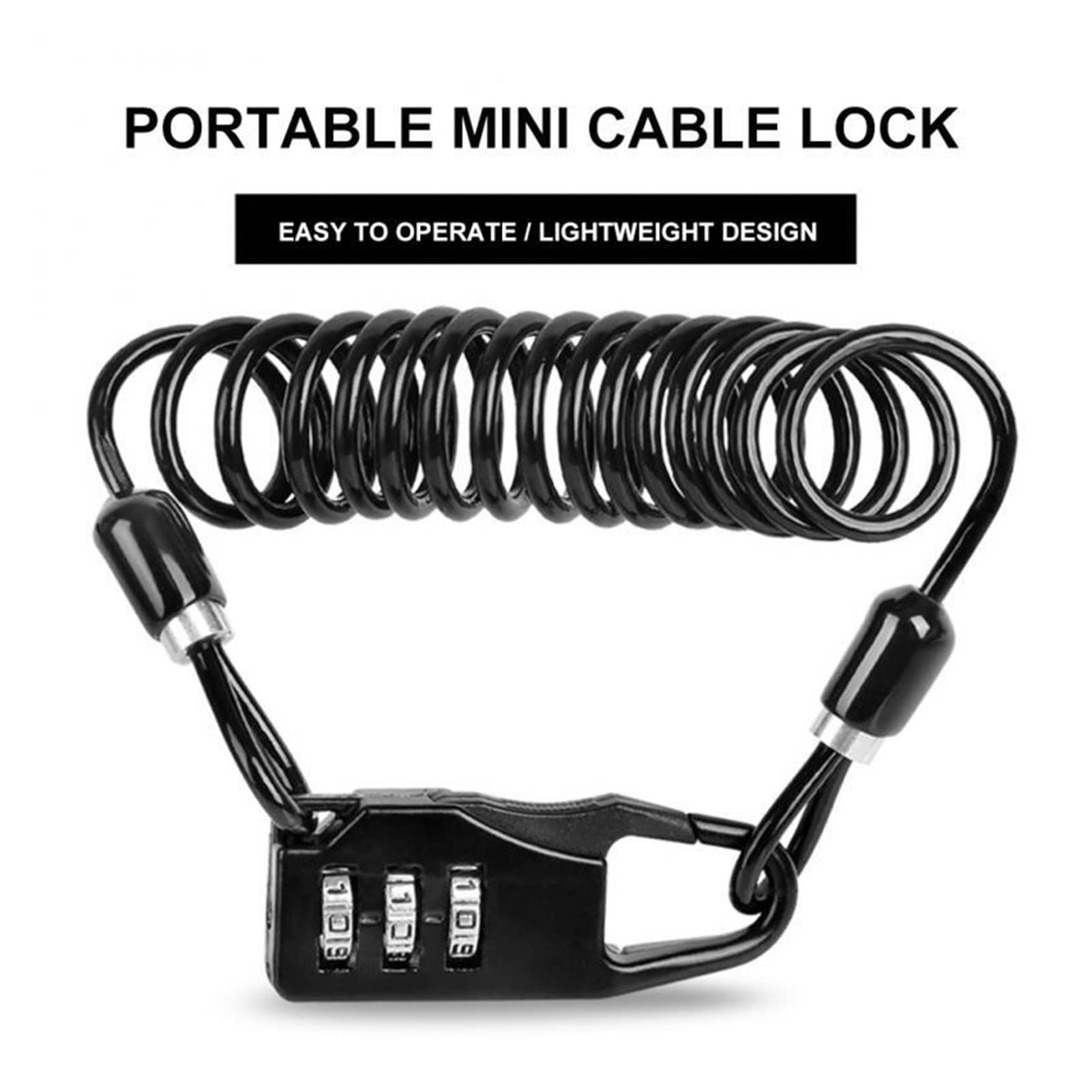 XFTD Bicycle Lock Bicycle Helmet Lock Mountain Bike Wire Lock Security Lock Motorcycle Electric Car Portable Password Steel Cable Lock Bike Lock Convenient and Practical (Color : 1pc)