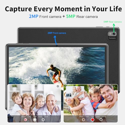 SGIN Tablet, 4GB RAM+64GB ROM, 10 inch Android 12 Tablet with MTK Octa-Core 2.0Ghz Processor, 1280 * 800 IPS HD Display, 2MP+5MP Dual Camera, 6000mAh, GPS, Dual Speaker, WiFi, Bluetooth 5.0
