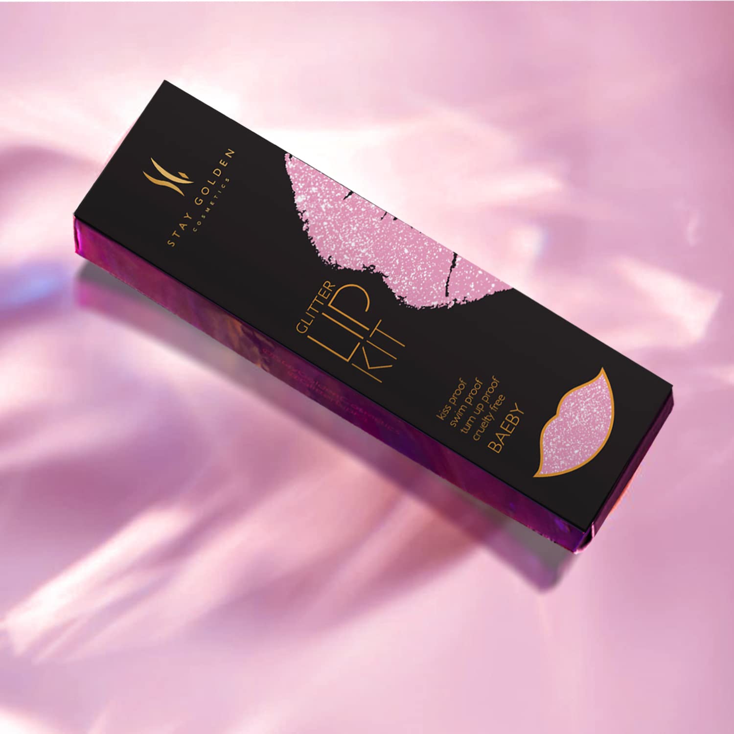 Stay Golden Cosmetics Baeby Glitter Lip Kit, Transfer Proof and Smudge Proof 3 oz