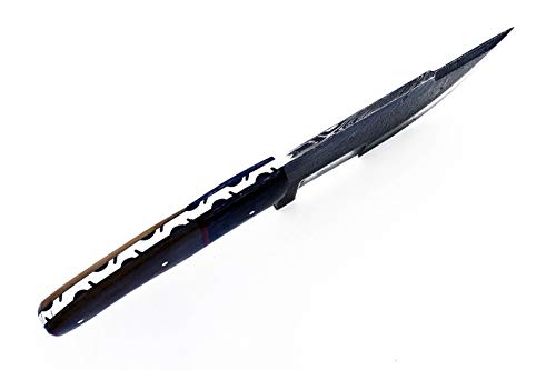 Smart & Sharp Custom Handmade Damascus Steel Hunting Knife/Tracker Knife AA-17133 (Colored Bone and Wood)